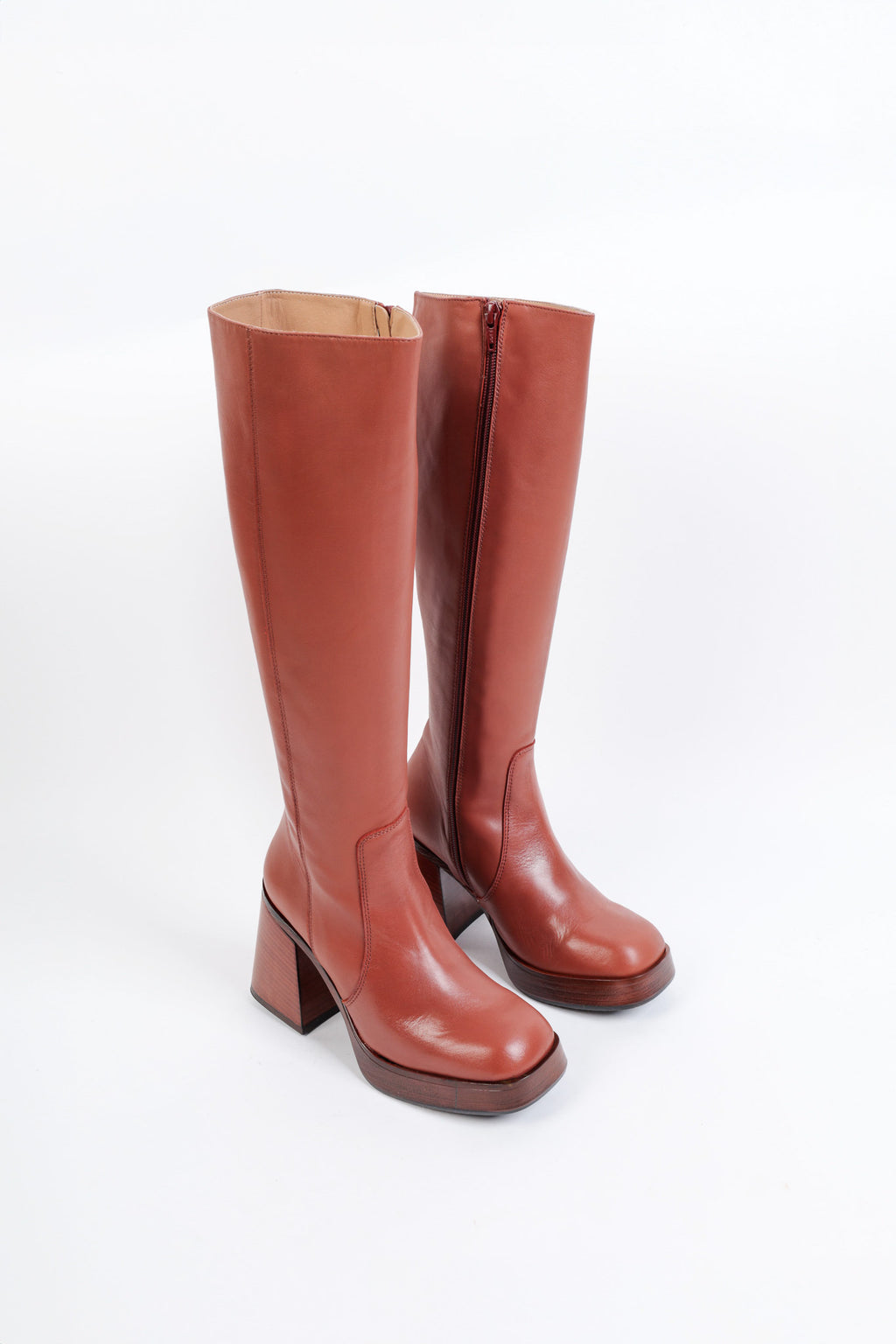 MACY BRICK - Knee-High Heeled Boots – KMB shoes