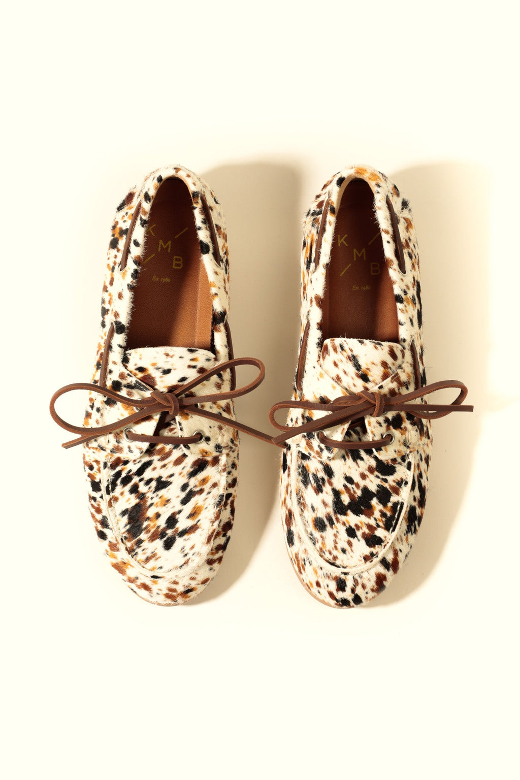 KAI COW PRINT – Hair-On Leather Boat Shoes – KMB shoes
