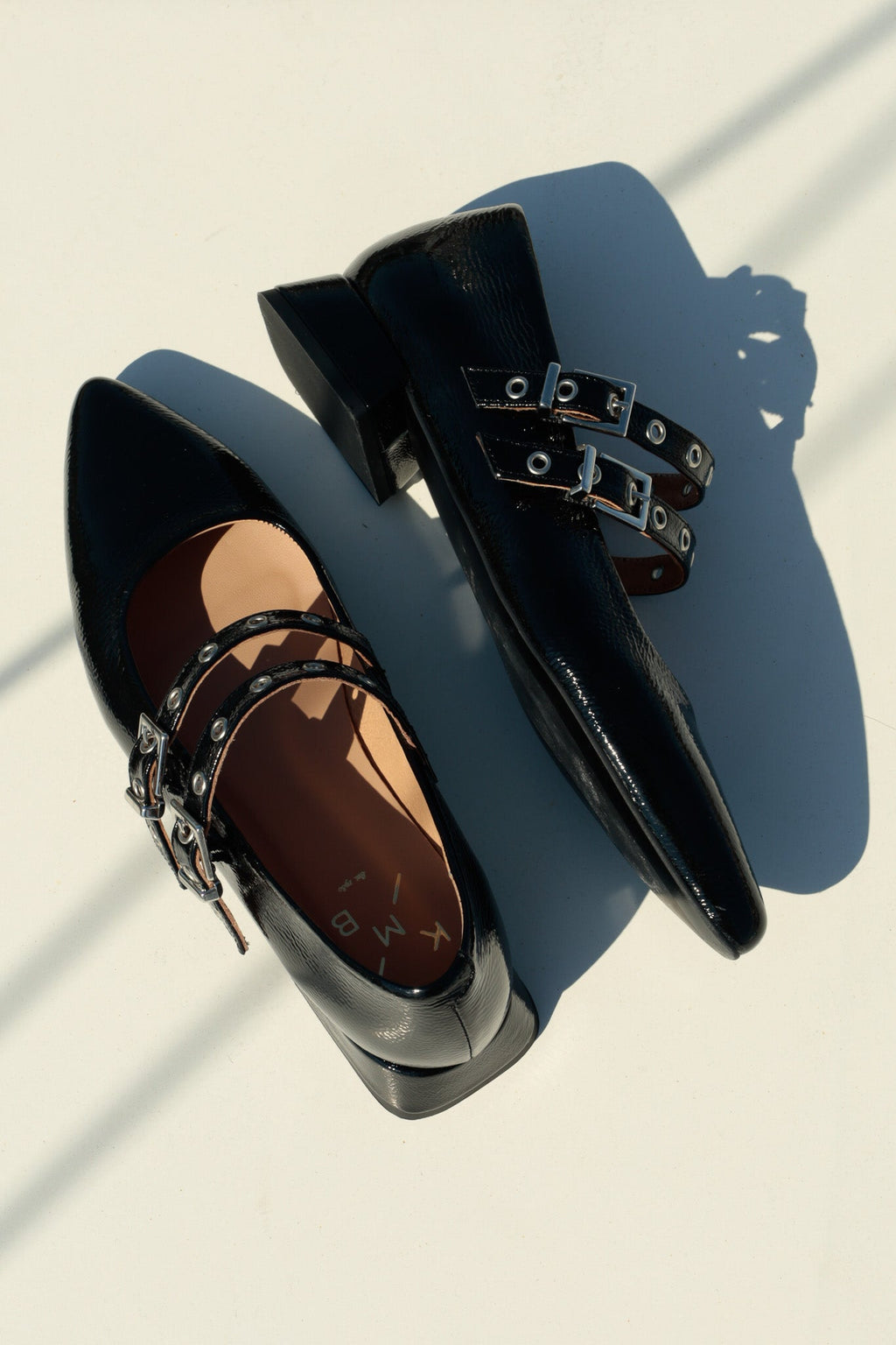 KATRINA BLACK - Pointed Patent Leather Mary Jane Pumps – KMB shoes